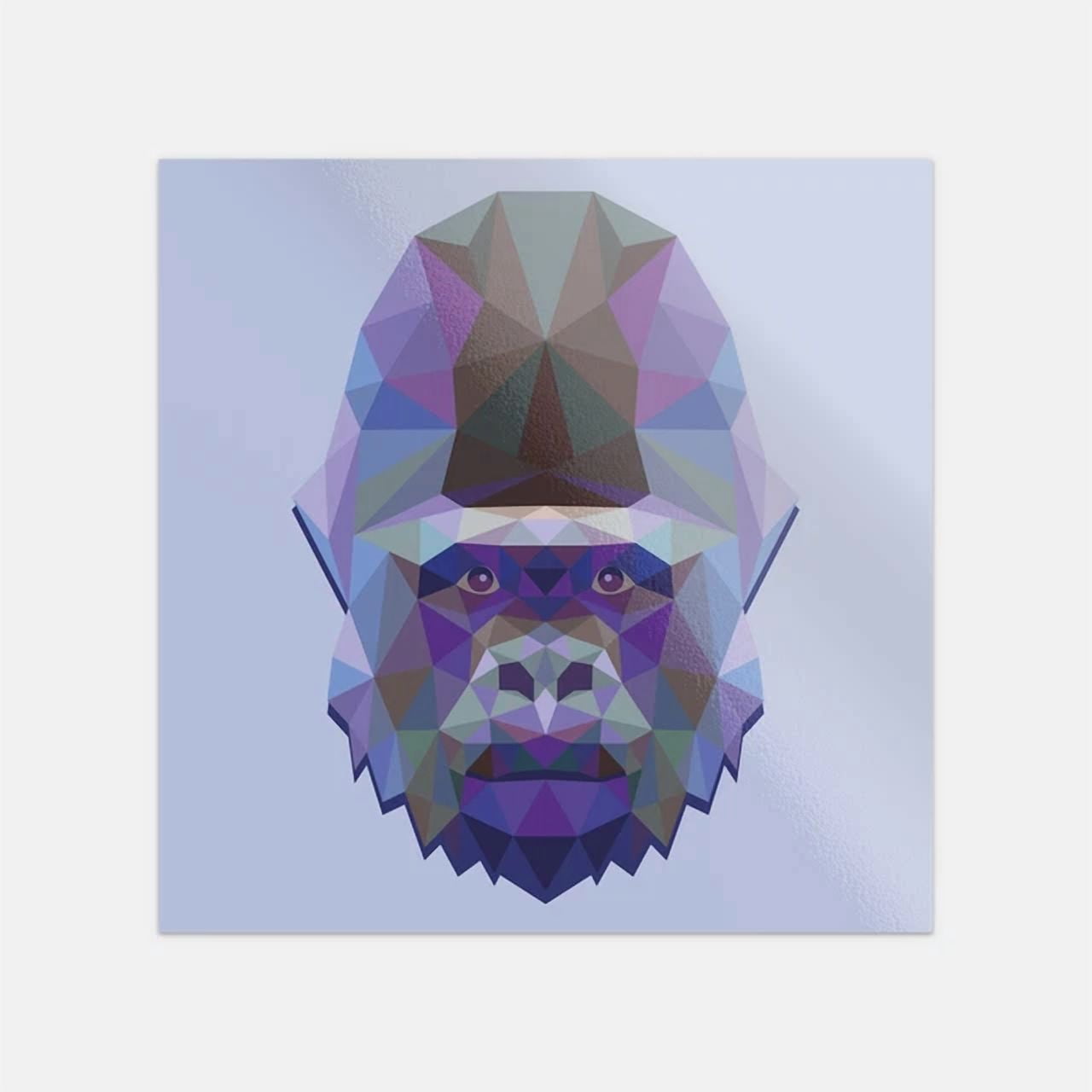 DOPASTICKER Gorilla Head Animal Triangulated Sticker Decal Phone Decal ...