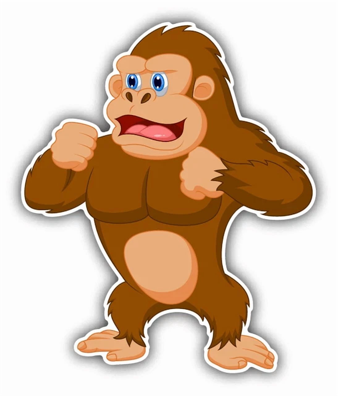 DOPASTICKER Gorilla Mascot Cartoon Sticker Decal Phone Decal Water ...