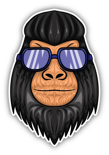 DOPASTICKER Gorilla Mascot Sticker Decal Phone Decal Water Bottle ...