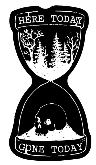 DOPASTICKER Goth Sticker Here Today Gone Today Sand Hour Glass Gothic ...