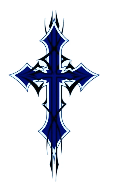DOPASTICKER Gothic Cross Sticker Blue Ice Design Celtic Pastel Goth ...