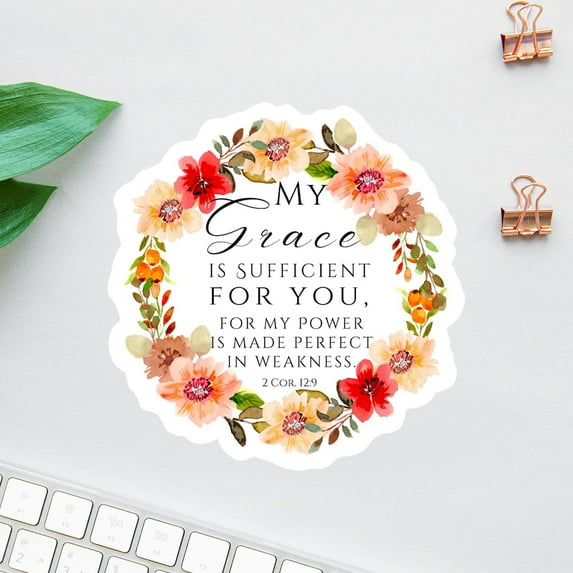 DOPASTICKER My Grace Is Sufficient Sticker, Words Of Affirmation ...