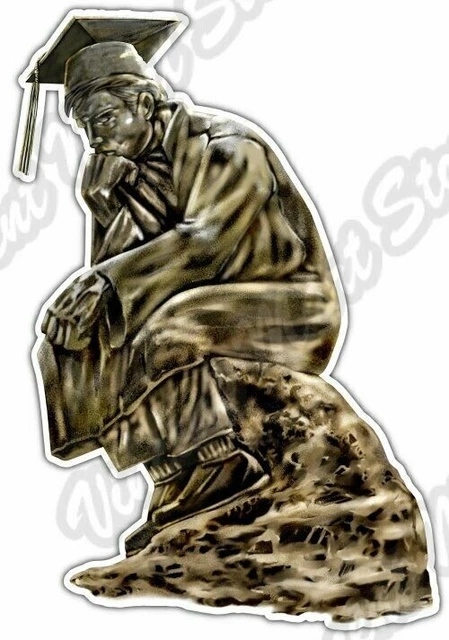 DOPASTICKER Graduate Thinker Statue Scholar Cap Car Window Sticker ...