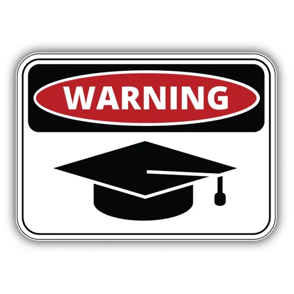 DOPASTICKER Graduated Student Warning Sign Sticker Decal Phone Decal ...