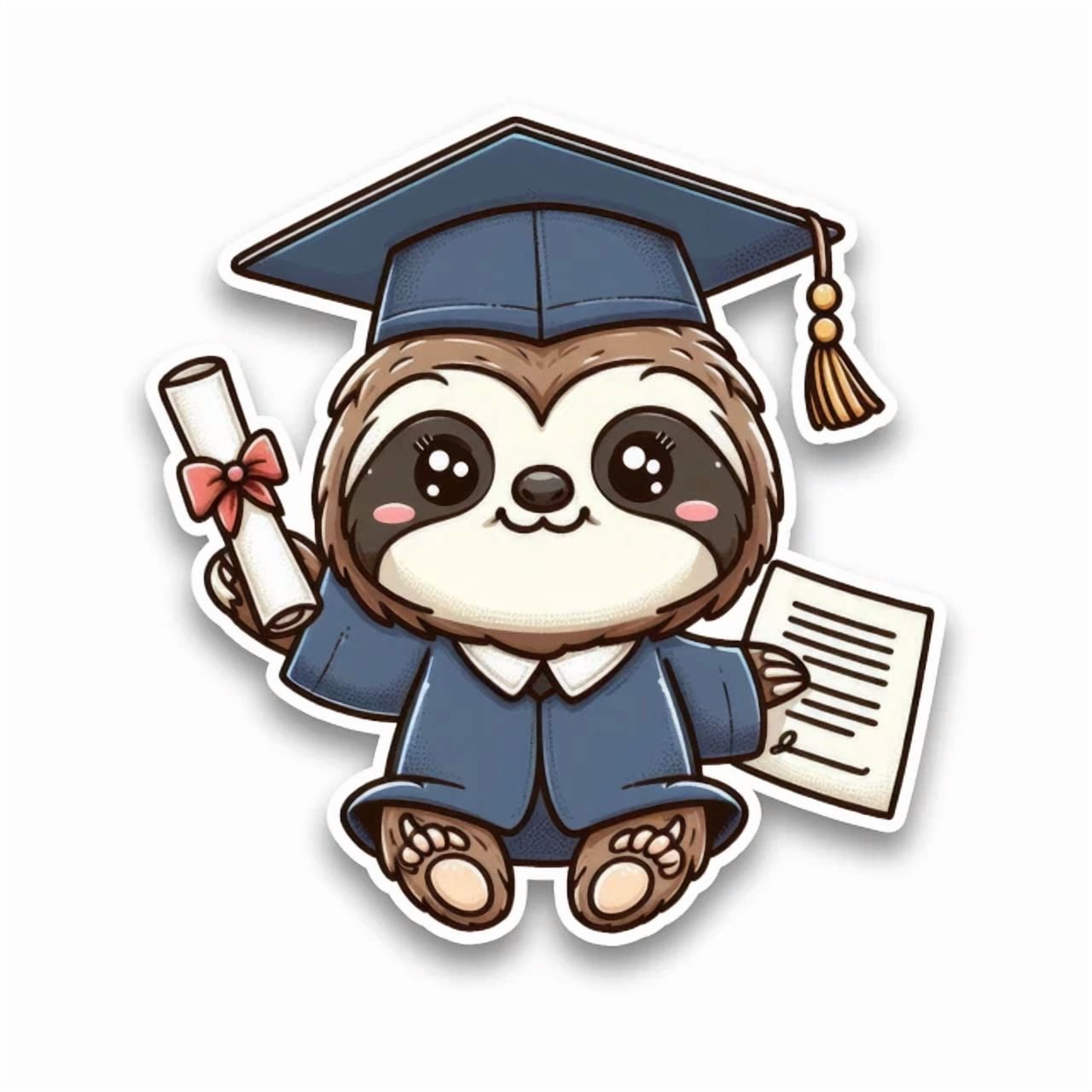 DOPASTICKER Graduation Animal Cute Sloth Sticker Decal Car Window ...