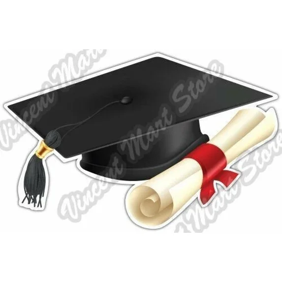 DOPASTICKER Graduation Cap Diploma Student University Car Sticker Decal ...
