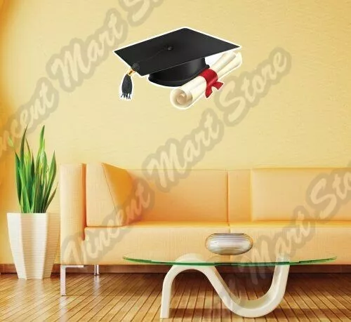 DOPASTICKER Graduation Cap Diploma Student Wall Sticker Room Interior ...