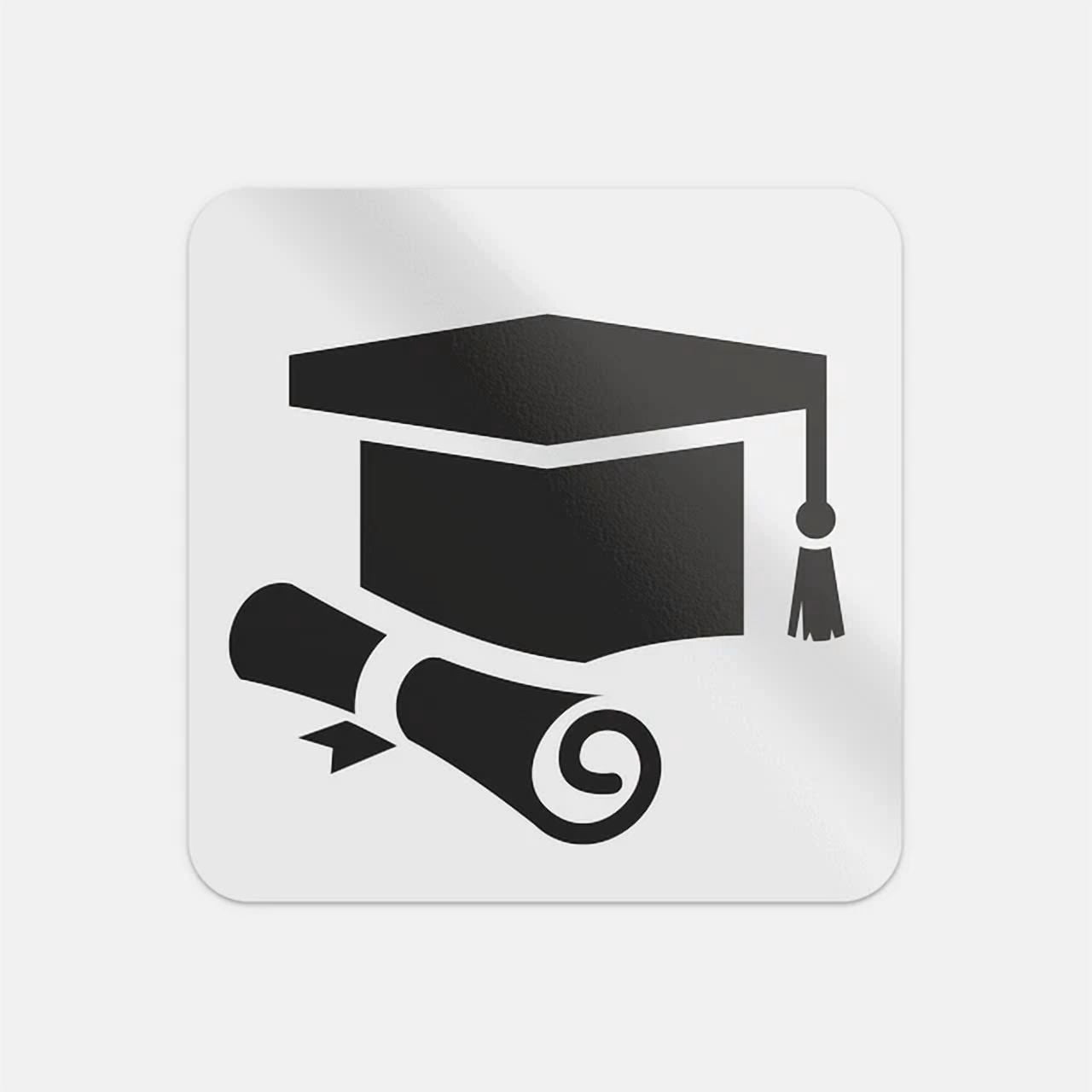 DOPASTICKER Graduation Cap Education Label Sticker Decal Phone Decal ...