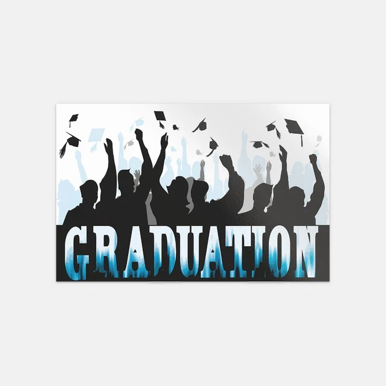 DOPASTICKER Graduation Celebrating Silhouette Sticker Decal Phone Decal ...