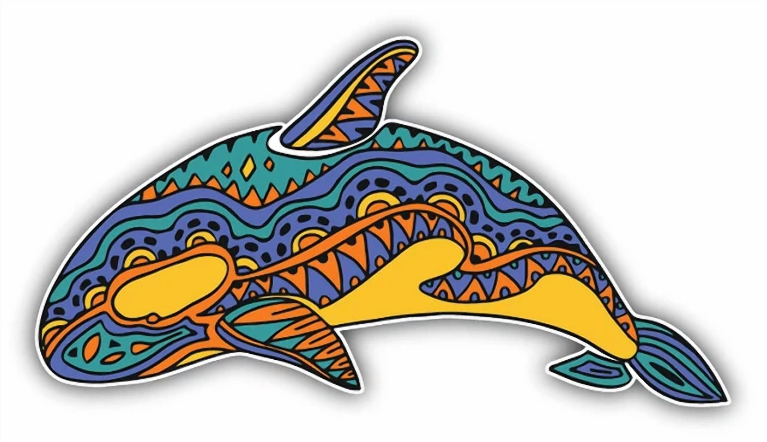 DOPASTICKER Grampus Animal Doodle Waves Pattern Sticker Decal Phone ...