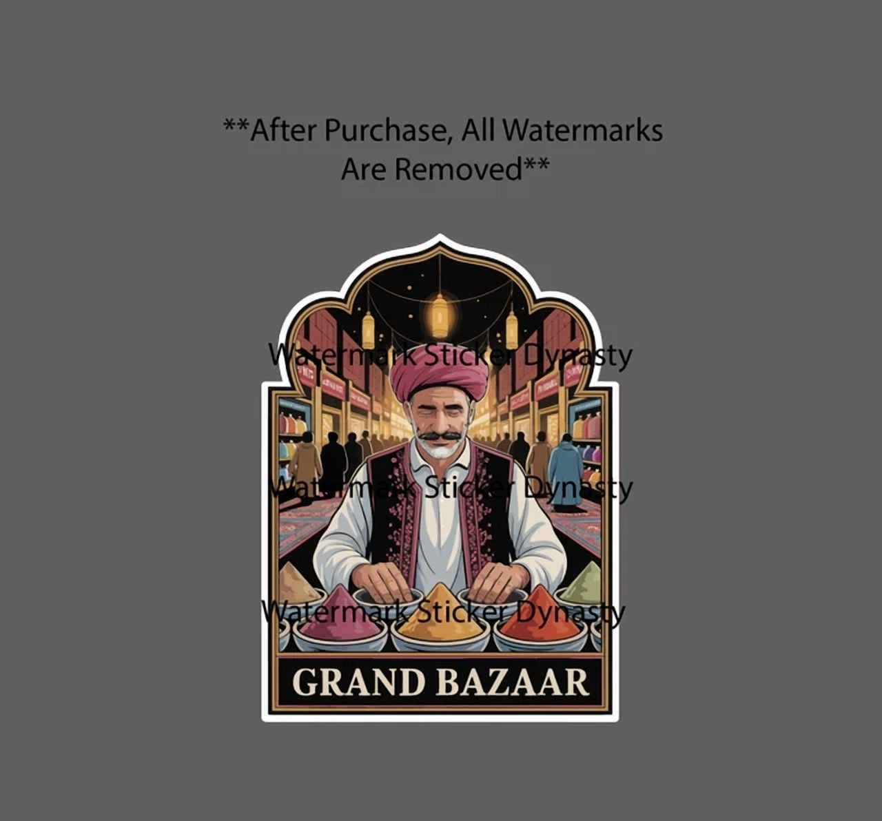 DOPASTICKER Grand Bazaar Sticker Market Spices Travel Shopping Sticker ...