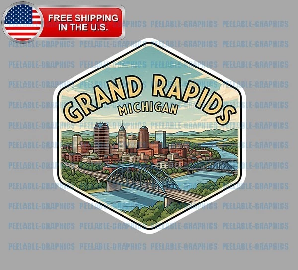DOPASTICKER Grand Rapids Michigan Sticker Toolbox Sticker Phone Sticker ...