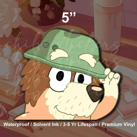 DOPASTICKER Grandad Muffin Dog Bluey Flame Dog Peeker Sticker Car ...