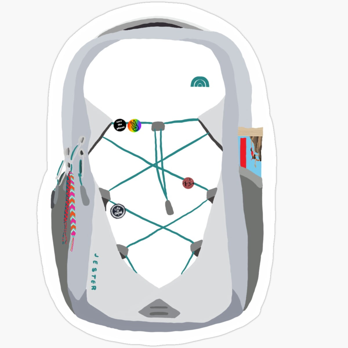 DOPASTICKER Granola Girl Backpack Sticker Decorative Laptop, Phone ...