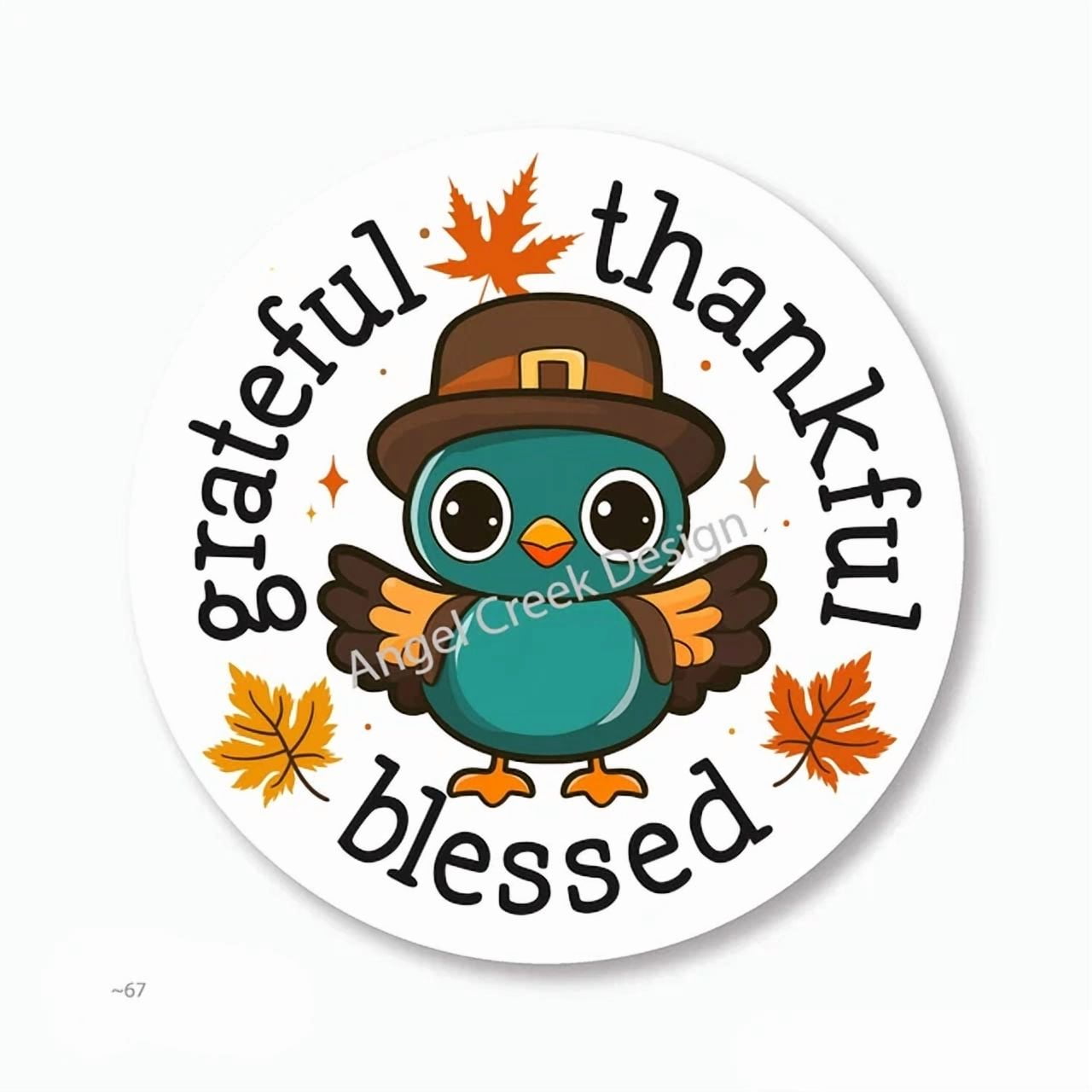 DOPASTICKER Grateful Thankful Blessed Owl Stickers Thanksgiving Phone ...