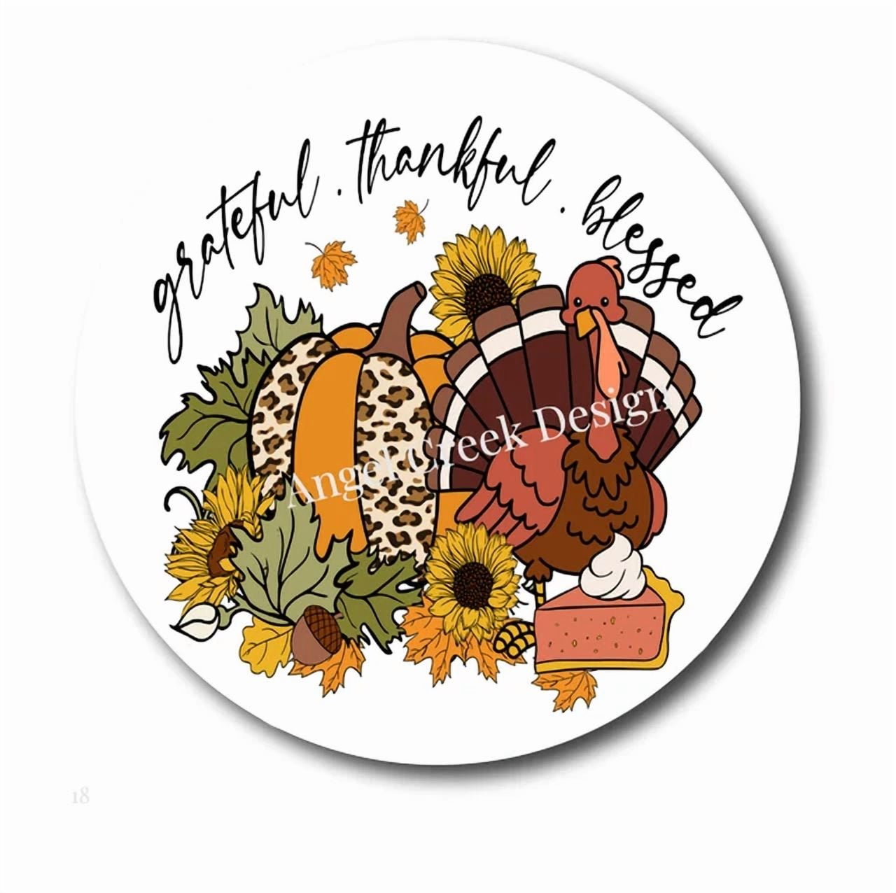 DOPASTICKER Grateful Thankful Blessed Scrapbook Stickers Thanksgiving ...