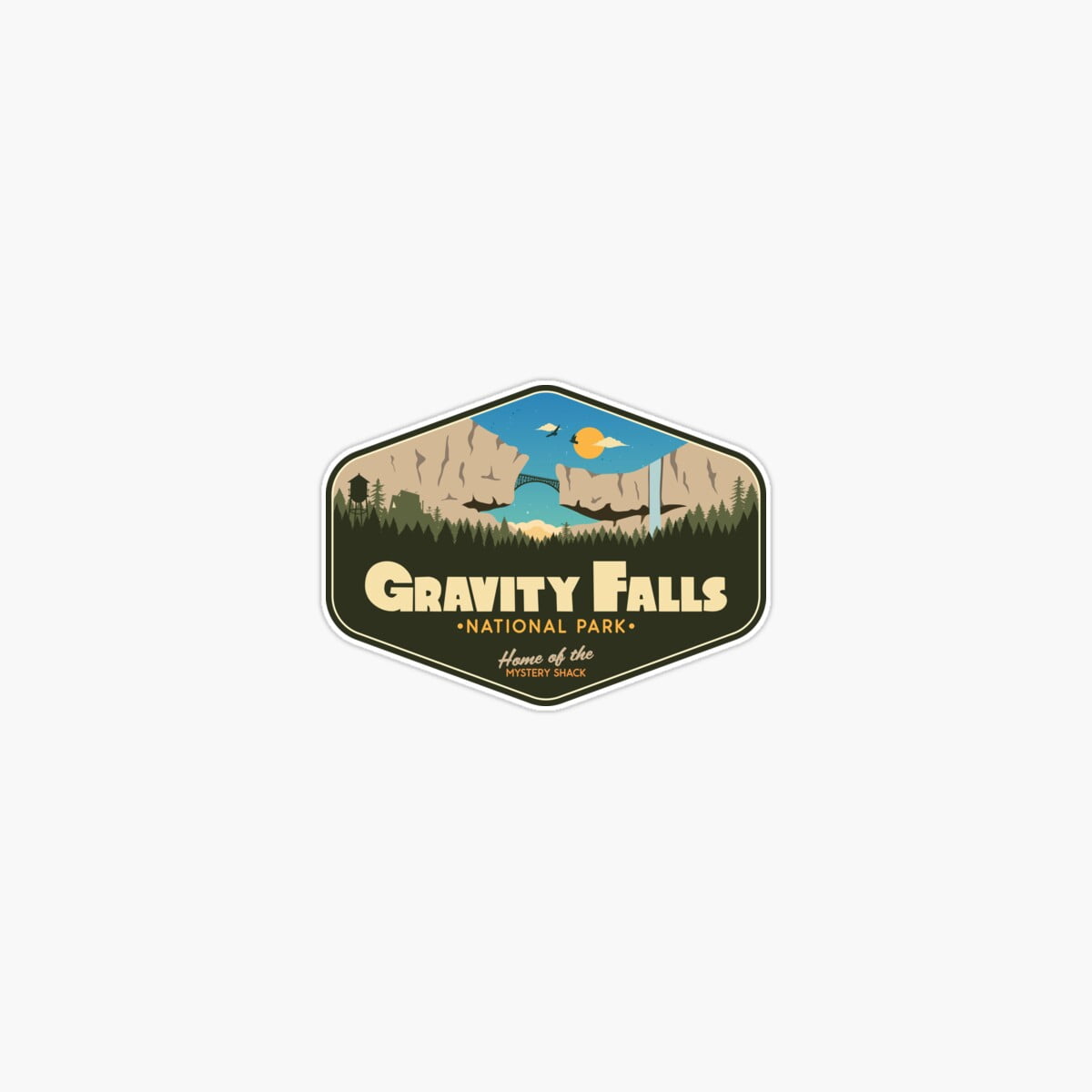 DOPASTICKER Gravity Falls National Park - Home Of The Mystery Shack ...