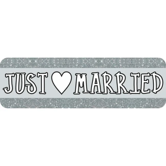 DOPASTICKER Gray Just Married Sticker Phone Sticker, Latop Sticker ...