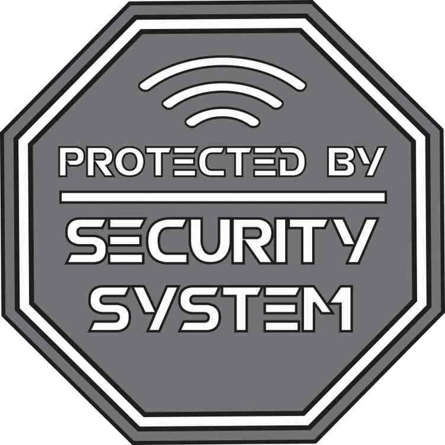 DOPASTICKER Gray Protected By Security System Sticker Phone Sticker ...