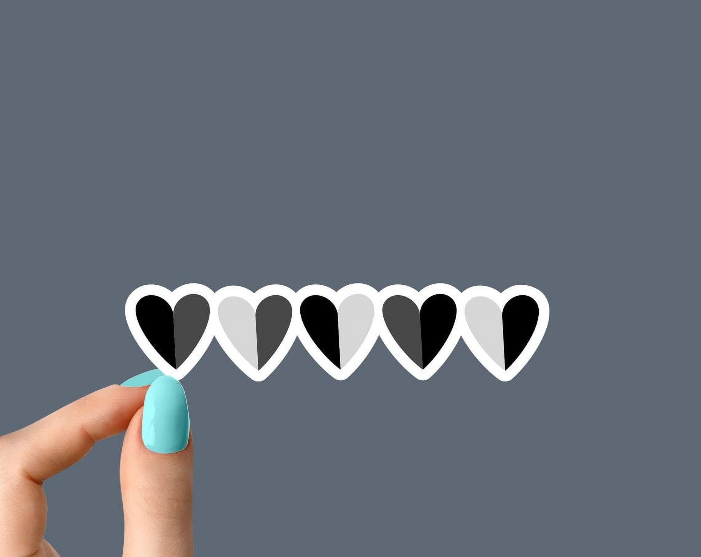 DOPASTICKER Gray Shades Geometric Heart, Heart Kindness Sticker ...