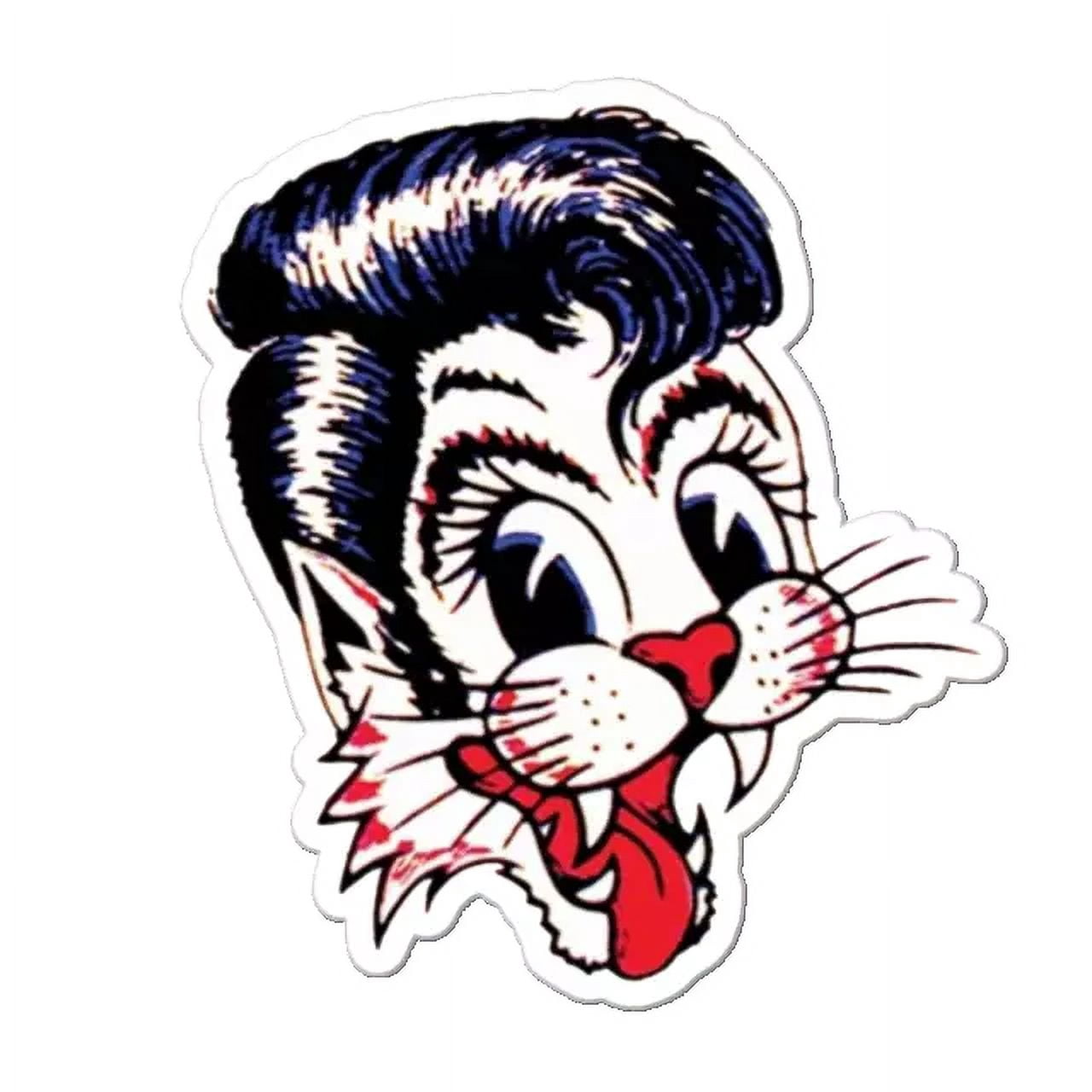 DOPASTICKER Greaser Americana Cat Tattoo Sticker Jdm Stance Drift Scary ...