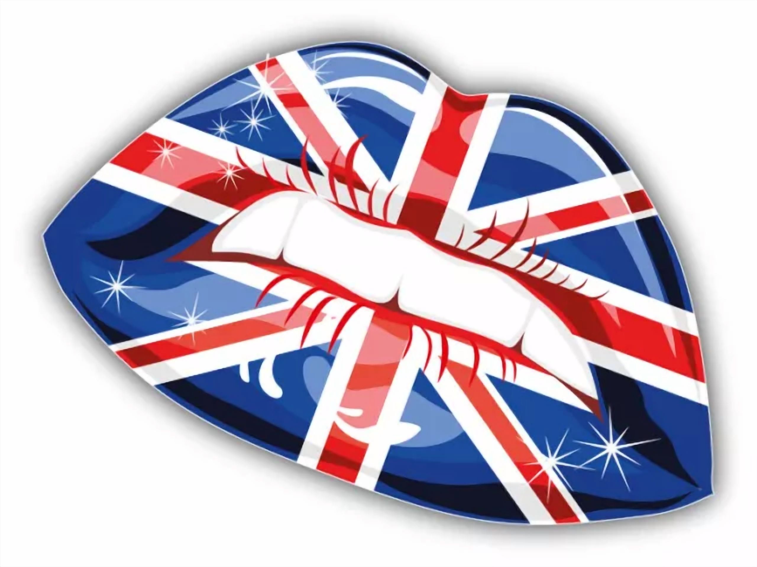 DOPASTICKER Great Britain Flag Lipstick Sticker Decal Phone Decal Water ...