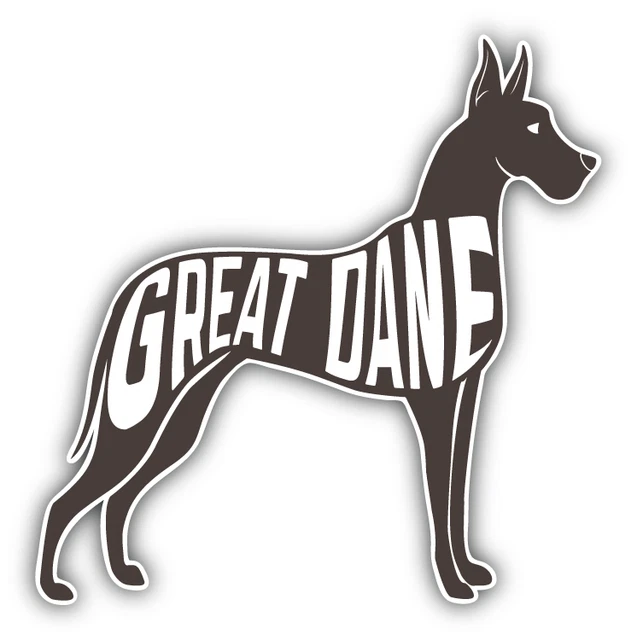 DOPASTICKER Great Dane Breed Dog Silhouette Sticker Decal Phone Decal ...