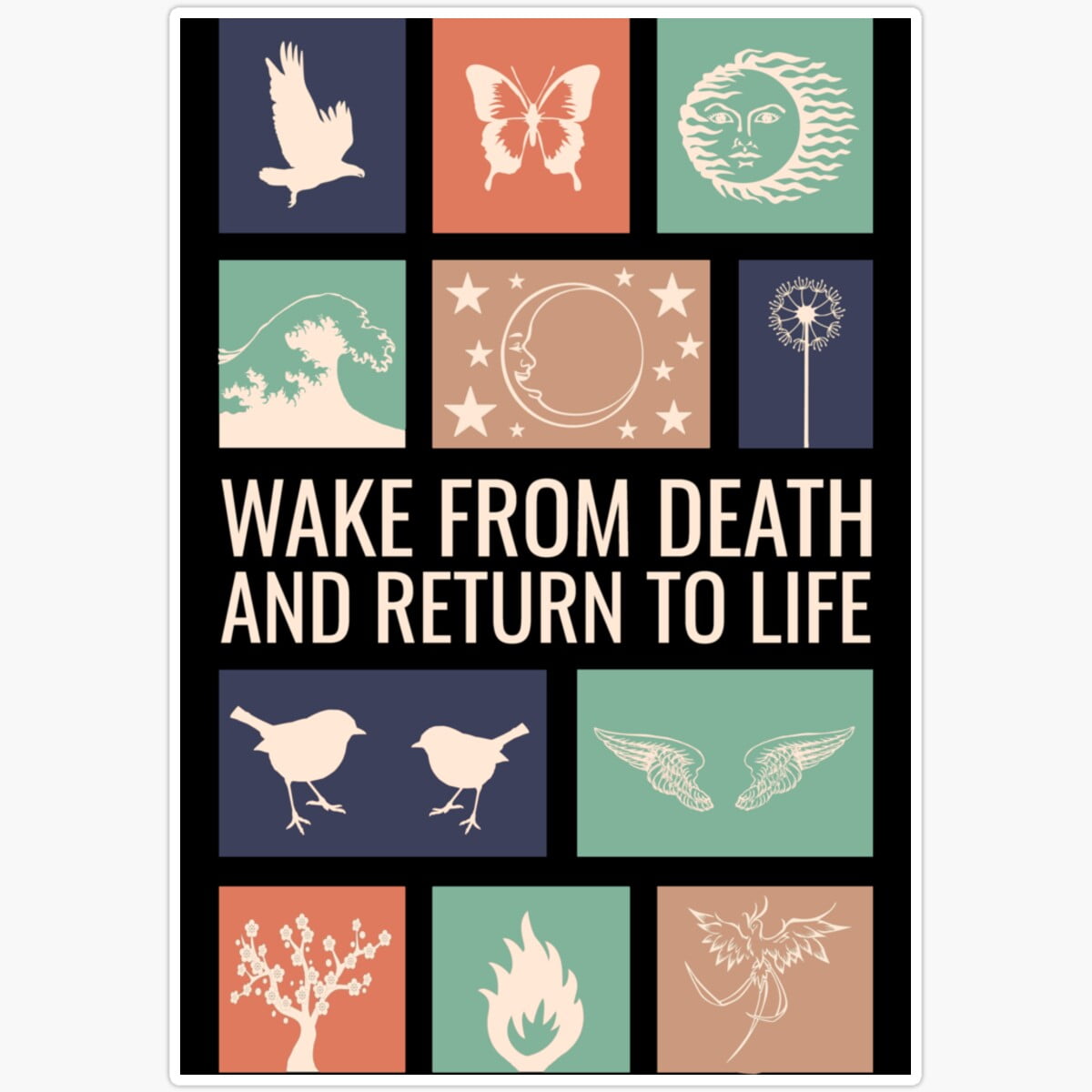 DOPASTICKER Great Japanese Wake From Death And Return To Life Idiom ...