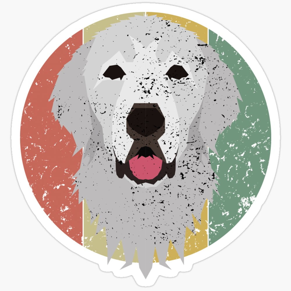 DOPASTICKER Great Pyrenees Dog Breed Rescue Puppies, Retro Design Gift ...