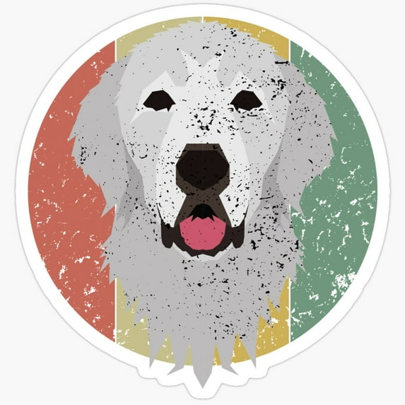 DOPASTICKER Great Pyrenees Dog Breed Rescue Puppies, Retro Design Gift ...