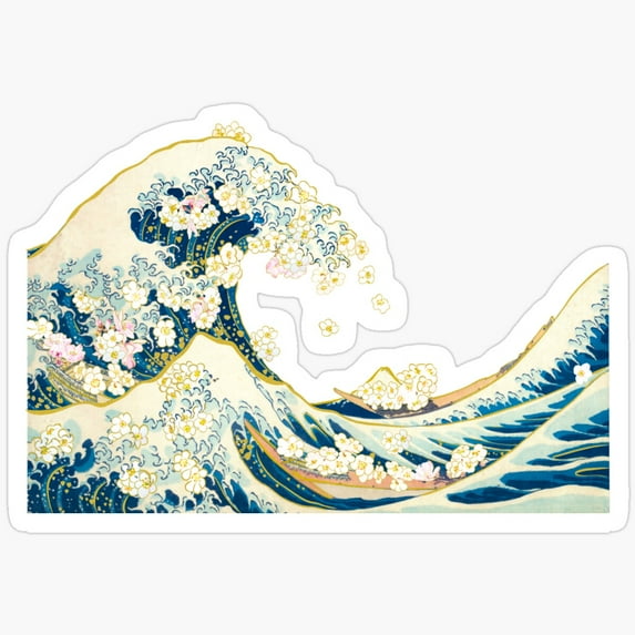 DOPASTICKER Great Wave Of Spring Flowers Sticker Birthday Gifts Phone ...