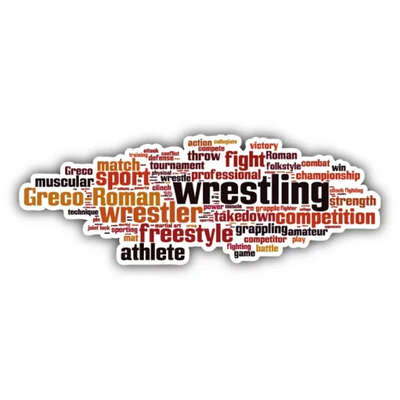DOPASTICKER Greco Roman Wrestling Word Cloud Sticker Decal Phone Decal ...