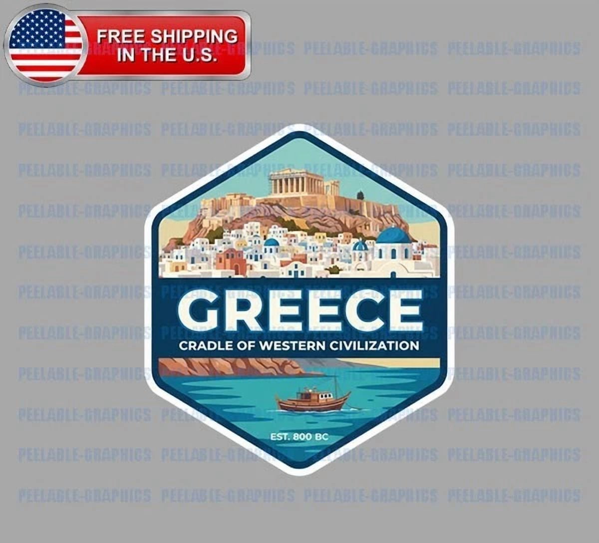 DOPASTICKER Greece Country Sticker Souvenir Travel Map Sticker Phone ...
