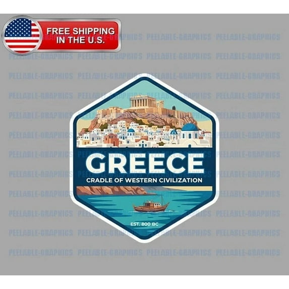 DOPASTICKER Greece Country Sticker Souvenir Travel Map Sticker Phone ...