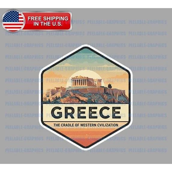 DOPASTICKER Greece Country Sticker Souvenir Travel Map Sticker Phone ...