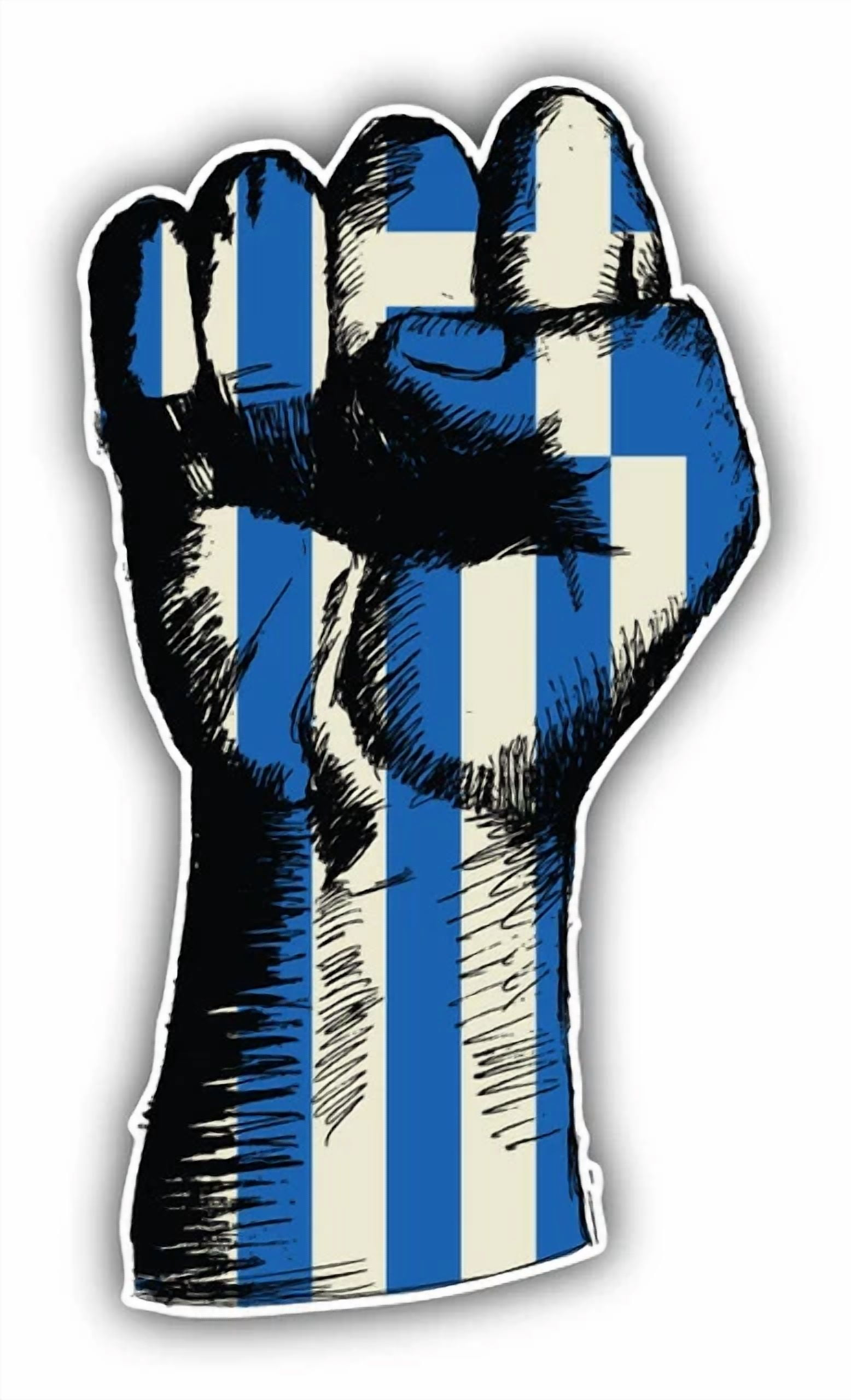 DOPASTICKER Greece Flag Hand Sketch Sticker Decal Phone Decal Water ...