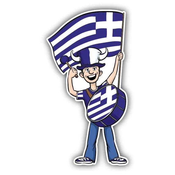 DOPASTICKER Greece Flag Sport Fan Sticker Decal Phone Decal Water ...