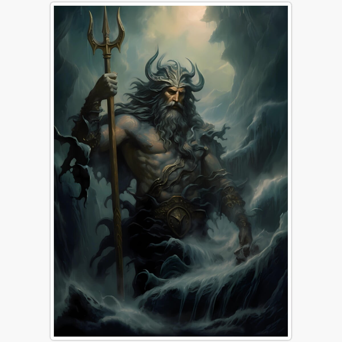 DOPASTICKER Greek God Of Ocean Dark Academia Gothic Cottagecore Decor ...