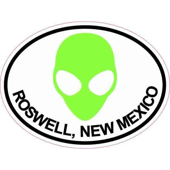 DOPASTICKER Green Alien Oval Roswell Sticker Phone Sticker, Latop ...