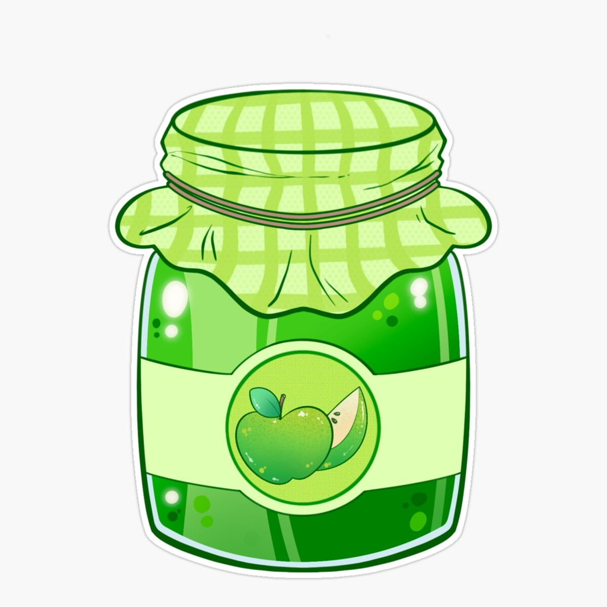 DOPASTICKER Green Apple Jam Sticker, Phone Sticker Car Stickers ...