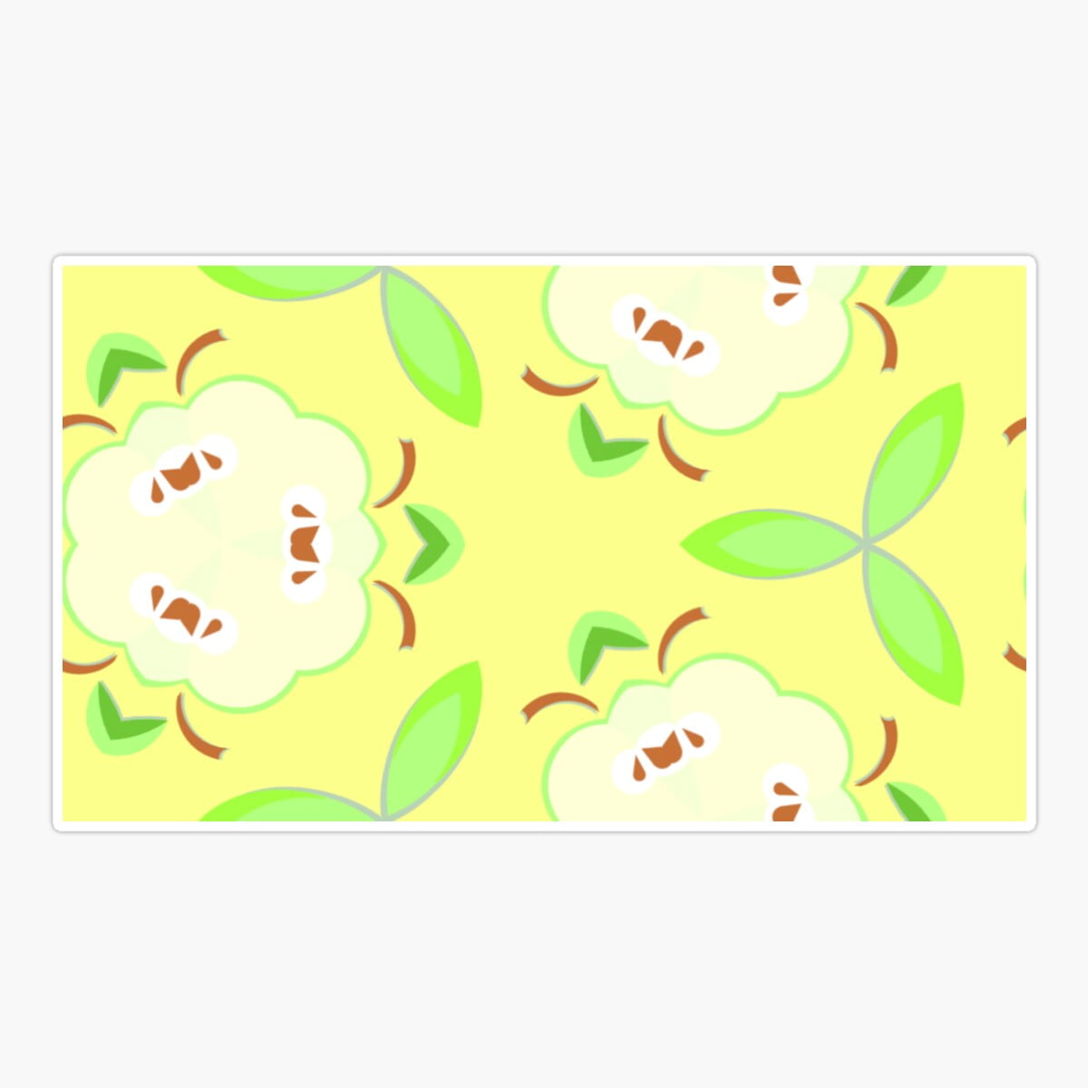 DOPASTICKER Green Apple Vector Texture Seamless Colorul Repeat Pattern ...
