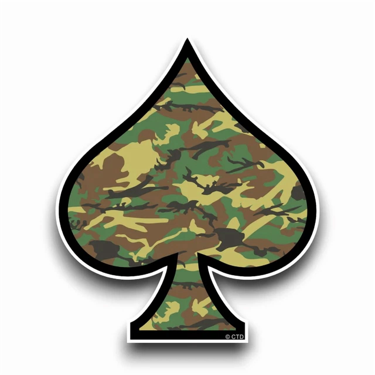DOPASTICKER Green Army Camo Camouflage Ace Of Spades Car Sticker Phone ...