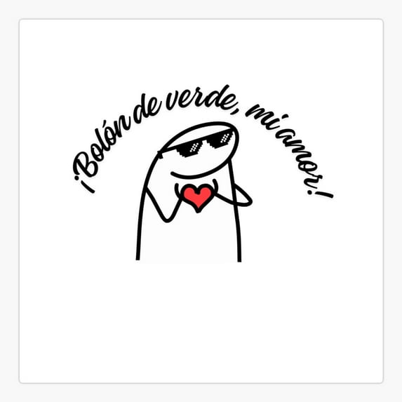 DOPASTICKER Green Ball My Love Sticker, Phone Sticker Water Bottle ...