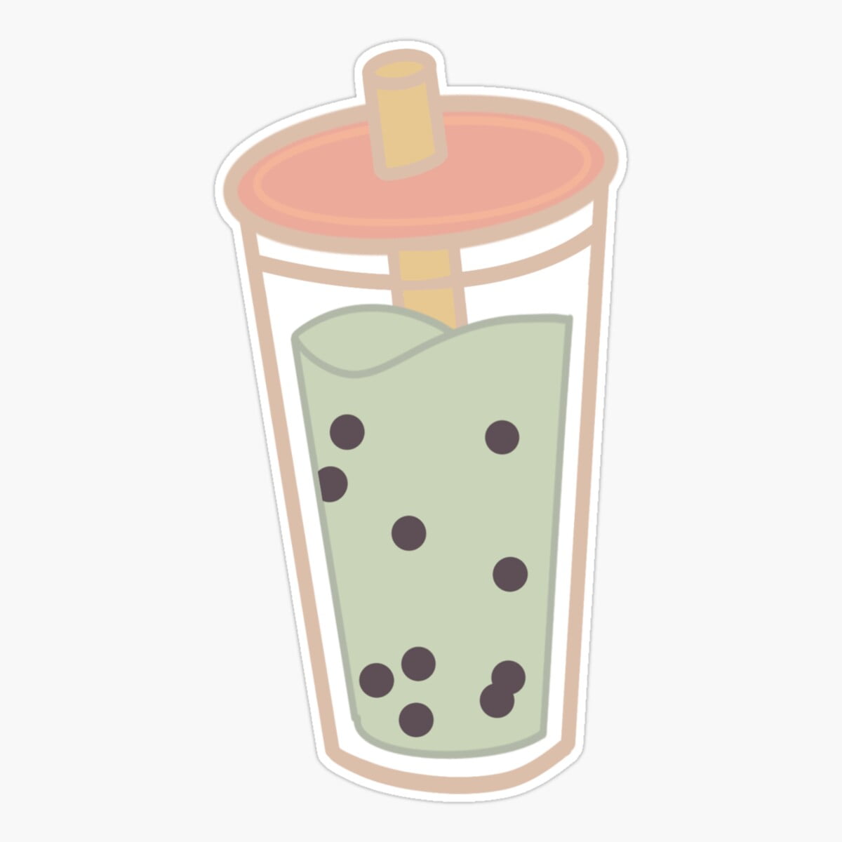 DOPASTICKER Green Boba Tea Sticker, Phone Sticker Water Bottle Sticker ...