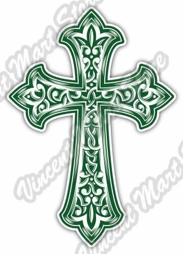 DOPASTICKER Green Cross Celtic Irish Ireland Car Window Sticker Decal ...
