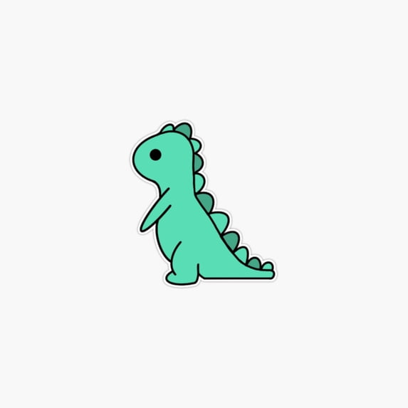 DOPASTICKER Green Dinosaur Sticker, Phone Sticker Water Bottle Sticker ...