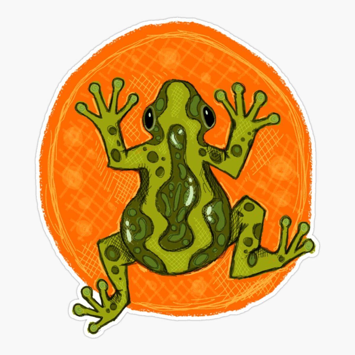 DOPASTICKER Green Frog Sticker, Phone Sticker Water Bottle Sticker Car ...