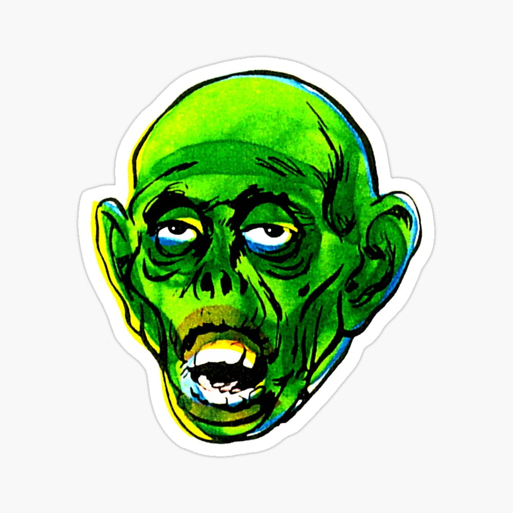 DOPASTICKER Green Ghoul - Hot Trending Sticker Phone Decal Water Bottle ...