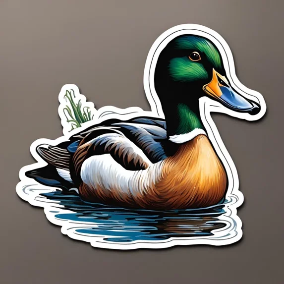 DOPASTICKER Green Headed Duck Sticker Phone Decal Water Bottle Stickers ...