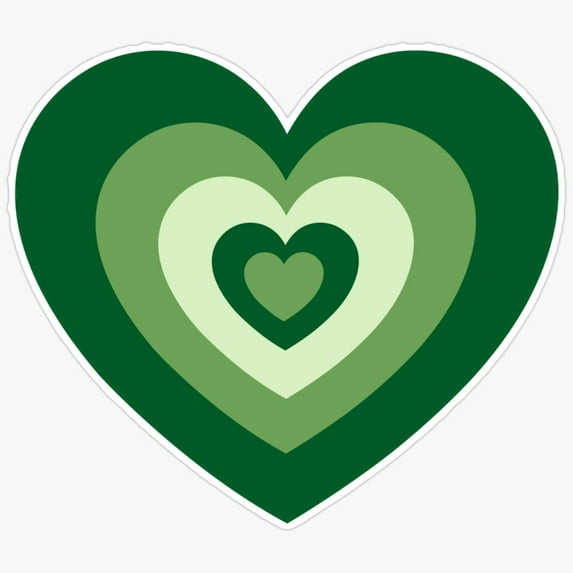 DOPASTICKER Green Heart Pattern Sticker, Phone Sticker, Latop Sticker ...